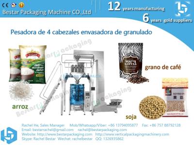 China Bestar automatic weighing and packaging machine with 4 heads linear weigher BSTV-550BZ for sale