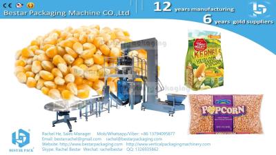 China Popcorn kernels automatic packing machine with weighing, printing and labeling BSTV-550AZ for sale