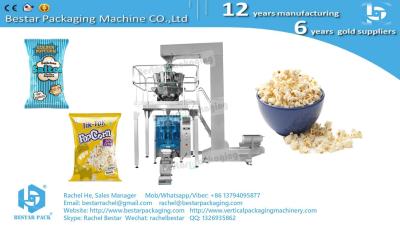 China Popcorn kernels automatic packing machine with weighing, printing and labeling BSTV-550AZ for sale
