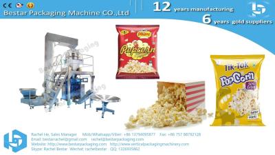 China Popcorn kernels automatic packing machine with weighing, printing and labeling BSTV-550AZ for sale
