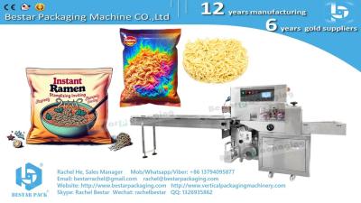 China Horizontal flow pack machine for 70mm height food pouch packaging BST350 for sale