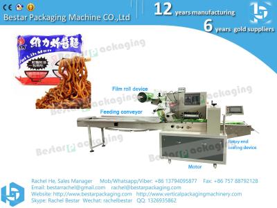 China Horizontal flow pack machine for 70mm height food pouch packaging BST350 for sale