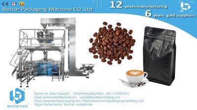 China Coffee bean pouch with valve automatic weighing filling doypack machine for sale
