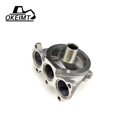 China New 1R-1807 Oil Filter Head Fit For CATEE C7 Engine E325D E329D Excavator Oil Filter Head  E329D for sale