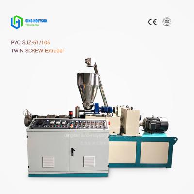 China Sinohs CE ISO SJZ-51/105 Plastic Conical Twin Screw Extruder for sale