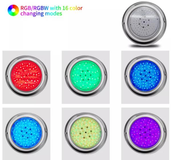 316LSS Underwater Surface Mount Pool Light 6W 10W 15W Multicolor