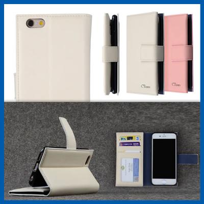China Folio Flip Leather Most Protective iPhone 6 Plus Case With Cash / Credit Card Holders for sale