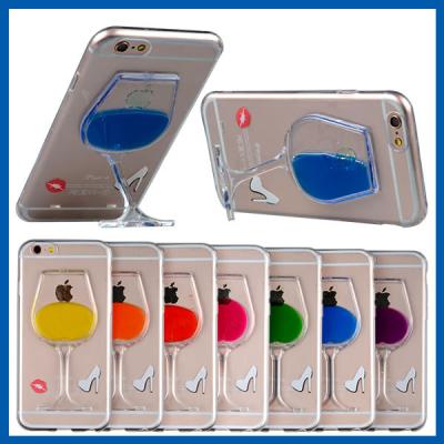 China Creative Fummy Iphone 6 Cover With Stand , 3D Liquid Wine Cup Apple Iphone Cases for sale