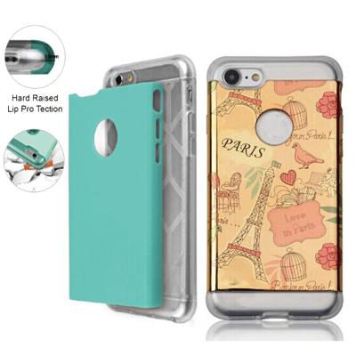 Cina 2 in 1 copertura posteriore del PC duro doppio di strato + delicatamente cassa protettiva del paraurti di TPU per Iphone 7 in vendita