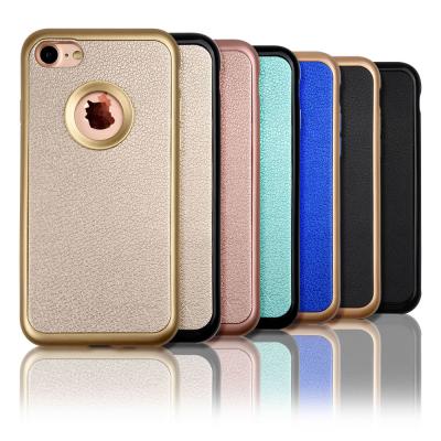 Cina Casi strutturati di cuoio del telefono cellulare di Apple della presa del modello con il paraurti del PC + delicatamente TPU in vendita