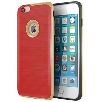 Cina Struttura spazzolata caso personale protettiva ibrida di Iphone di TPU del paraurti duro rosso del PC in vendita