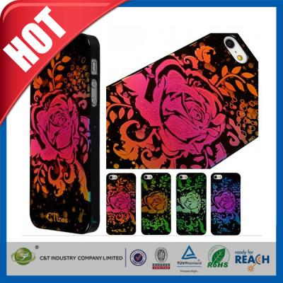 Cina Il telefono cellulare di lusso di signora Red Glitter Flowers Plastic Apple riveste le coperture posteriori per Iphone 5/5S in vendita