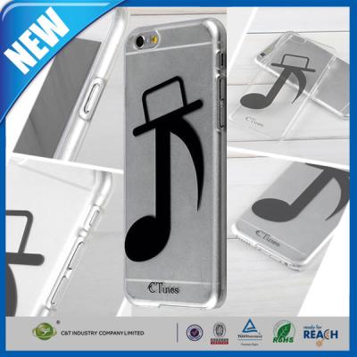 China Black Musical Note Clear Crystal Hard Cover For Iphone 6 Plus 5.5 inch Protective Case for sale