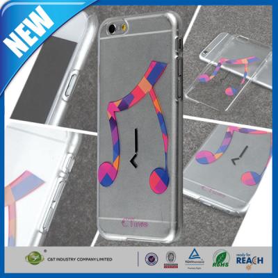China 5.5 Inch iPhone 6 Plus Protective Case Colorful Music Note Hard Rubber Clear Snap for sale
