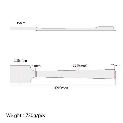 Cina Casella di sigaro Collo chitarra Paddle 22 Fret per chitarra elettrica Collo rettangolare in vendita