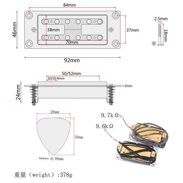 Quality Alnico 5 Humbucker Pickup Set Dual Coil H Style Pickups Chrome 9~10K Output LP for sale