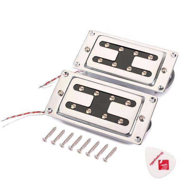 Quality Alnico 5 Humbucker Pickup Set Dual Coil H Style Pickups Chrome 9~10K Output LP for sale