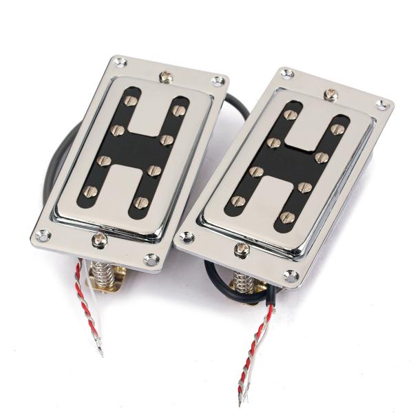Quality Alnico 5 Humbucker Pickup Set Dual Coil H Style Pickups Chrome 9~10K Output LP for sale