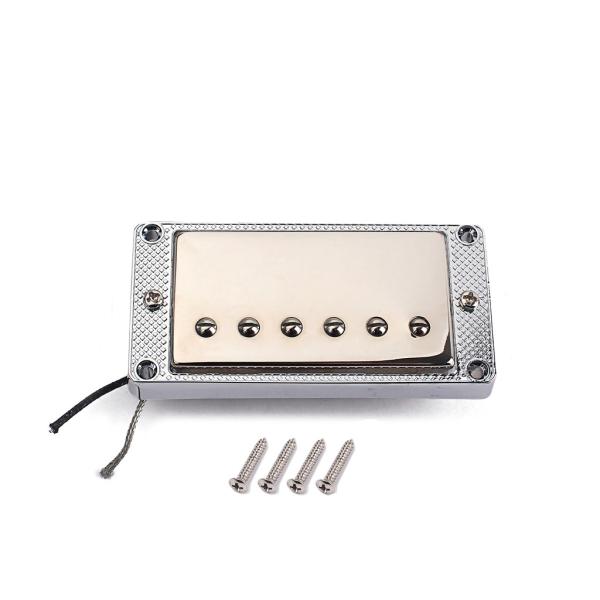 Quality Dual Coil Closed Mini HumbuckerAlnico 5 Chrome Metal Pickup For LP Guitar Bridge With Mounting Screws for sale