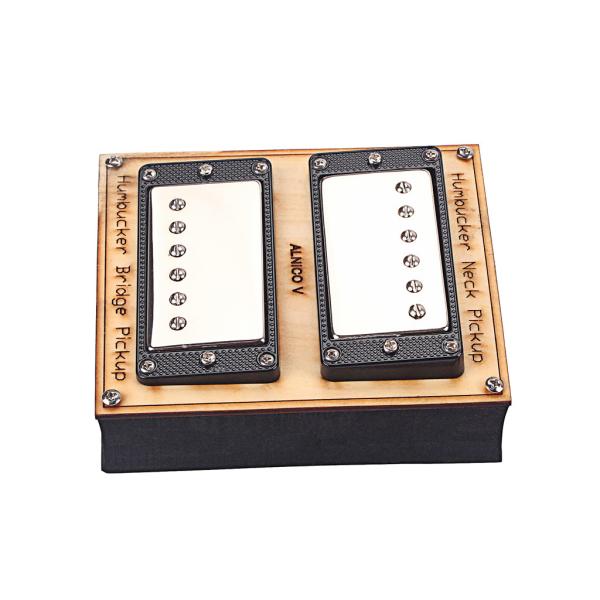 Quality Alnico 5 Chrome Metal Humbucker Pickup Double Coil 13~14kΩ For LP Guitar With for sale