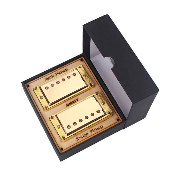 Quality Mini Humbucker Pickup Double Coil Chrome Gold N14k/B15.2k For Lp Electric Guitars 5-Conductor PVC for sale