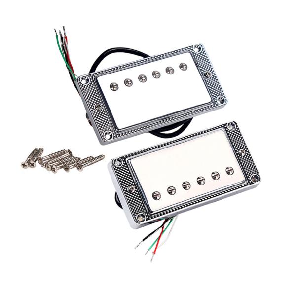Quality Mini Humbucker Pickup Double Coil Pickups Metal Cover Adjustable Pole-Piece LP Electric Guitars for sale