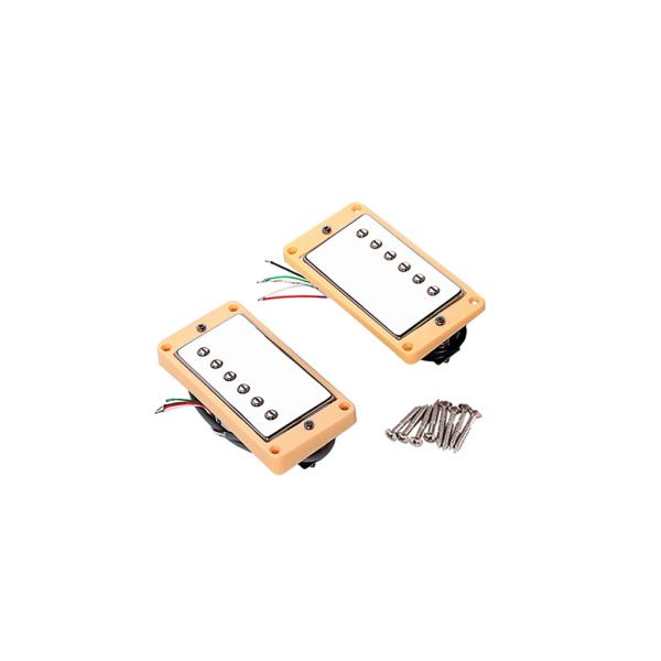 Quality Vintage Alnico 5 Mini Humbucker Pickup Set Double Coil Adjustable Screws Pole Pieces LP Electric Guitar for sale