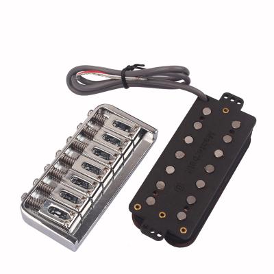 China Rosewood Humbucker Double Coil 13.5kΩ Double Coil Pickup Set with metal Hardtail Fixed Bridge wrench for sale