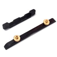 China 4 String Acoustic Mandolin Bridge Replacement Banjo Ebony Upper Bottom Bridge With Two Knobs for sale