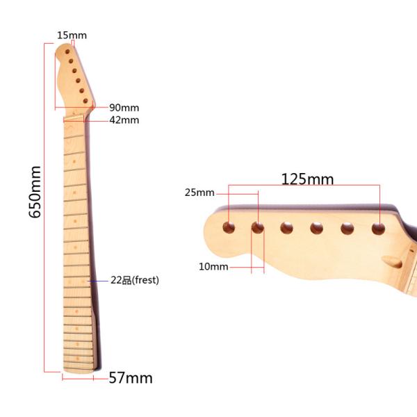 Quality 22 Frets TL Guitar Neck Maple Fingerboard Left Head For Easy Playability for sale