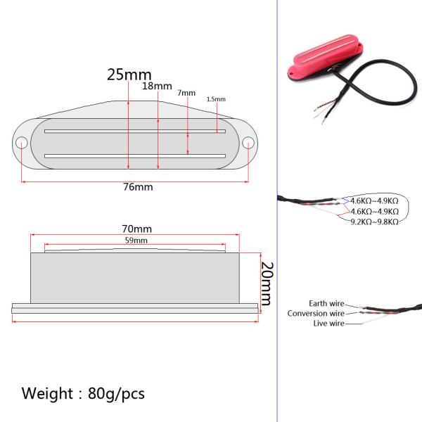 Quality Ceramic Magnet Mini Hot Rails Guitar Pickup 9~10KΩ For TL Gibson Cigar Box for sale