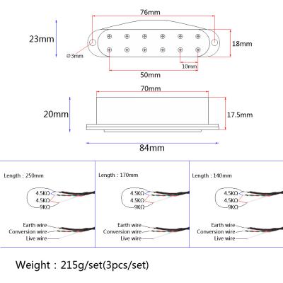 Cina SSS Mini Guitar Pickup Set 9kΩ Resistenza Single Coil Guitar Pickup in ceramica in vendita