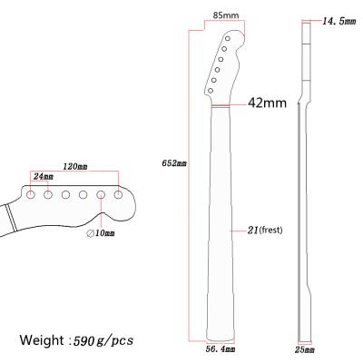 中国 Canada Maple High Gloss Finish Guitar Neck For Telecaster Electric Guitar 21 frets 販売のため