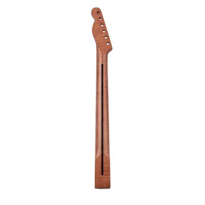中国 22 Fret Tiger Flame Maple Guitar Neck Replacement TL Electric Guitar Neck Adjustable Truss Rod 販売のため