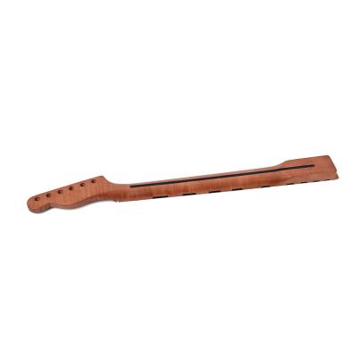 中国 22 Fret Tiger Flame Maple Guitar Neck Replacement TL Electric Guitar Neck Adjustable Truss Rod 販売のため