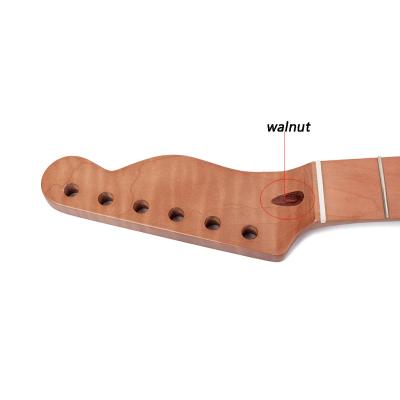 中国 22 Fret Tiger Flame Maple Guitar Neck Replacement TL Electric Guitar Neck Adjustable Truss Rod 販売のため