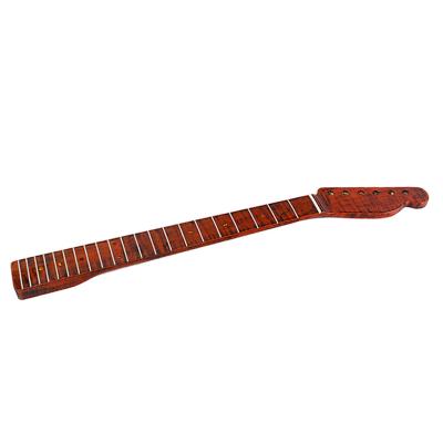 中国 Tiger Flame Maple Guitar Neck Replacement Fender Stratocaster Maple Neck Abalone Dots Adjustable Truss Rod 販売のため