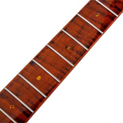 中国 Tiger Flame Maple Guitar Neck Replacement Fender Stratocaster Maple Neck Abalone Dots Adjustable Truss Rod 販売のため