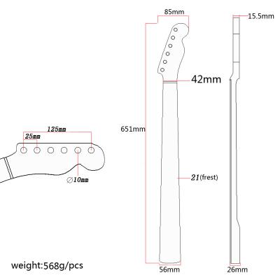 Китай 21-Fret Electric Guitar Neck Canada Кленовое дерево для Fender Telecaster Neck Fingerboard Abalone Shell Позиционные маркеры продается