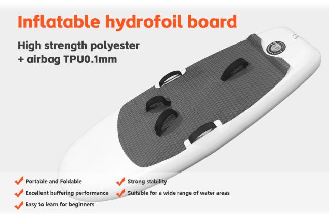 Double wingfoil board in action on ocean waters