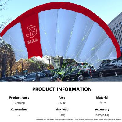 China load 100kg 4.5M Parawing wind surfing kite wing Customer's Logo  Wind Foil Paraglider for sale