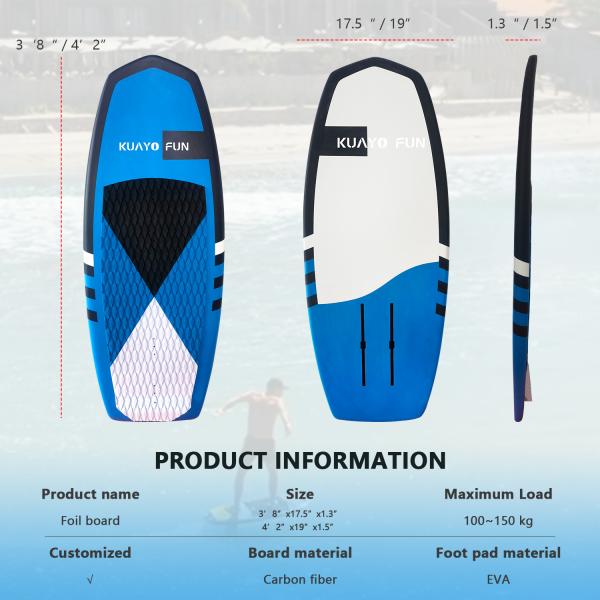 Quality 4'2" 3'8" Carbon Foil Board SUP Surfboard Surf Foil Pumping Board for sale