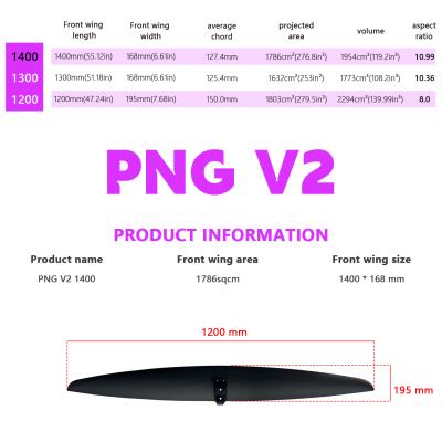 China Carbon Fiber Front Surfing Foil Wing Hydrofoil Slingshot Wing 1200mm 1300mm for sale