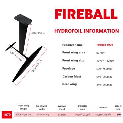 China Fireball 1070 High Aspect Hydrofoil Set with Ultra High Modulus Carbon Fiber for Fast Glide & Open Ocean Riding for sale