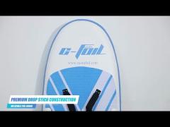 Blue and white inflatable hydrofoil board 1