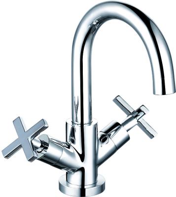 中国 Modern Style Double Handle Basin Mixer Faucet For Bathroom T8055B 販売のため