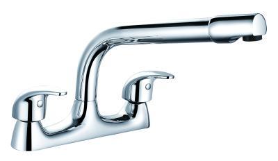 중국 세라믹 밸브 T8068B와 함께 현대 크롬 이중 손잡이 청동 베인 믹서 판매용