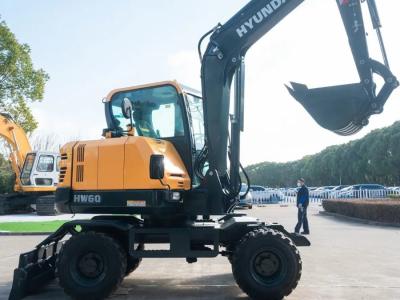 Cina Nuova Corea Hyundai escavatore HW60 6 tonnellate ruota Jindongyu Macchine in vendita