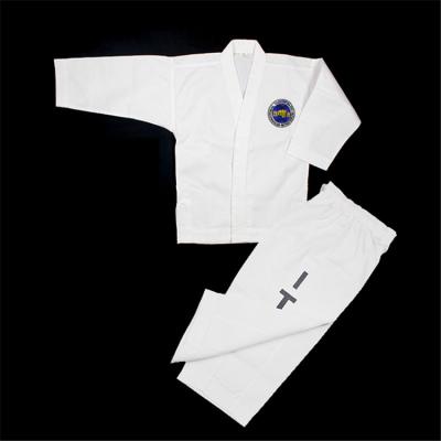 China High quality martial arts ITF taekwondo uniforms for men& women TKD Uniform White Ribbed traditional taekwondo uniform for sale