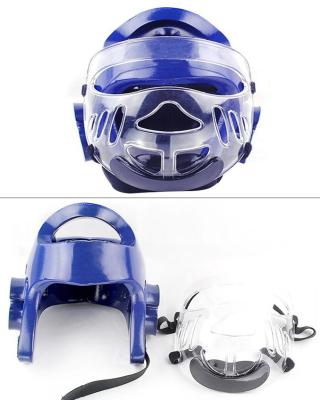 China Taekwondo karate head guard with transparent mask for sale